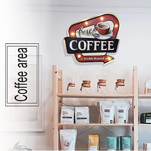 Art | Coffee Vintage Marquee Decorations Light Up Sign Decor Battery ...